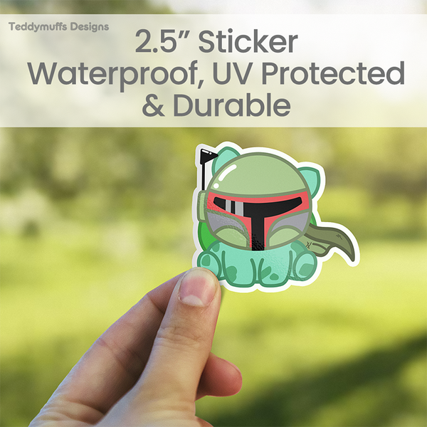 Bulbasaur x Boba Fett Sticker - Teddymuffs Designs