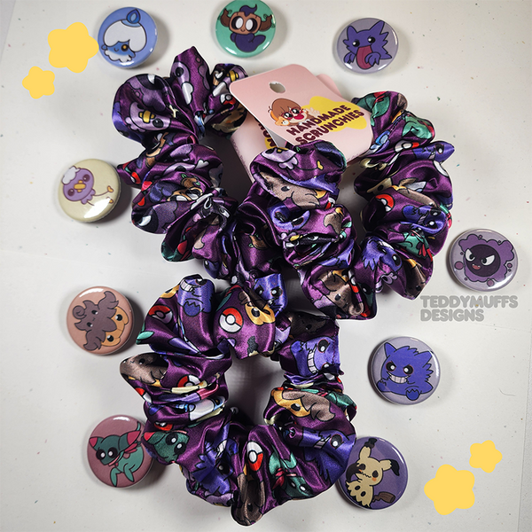 Ghost Type Starters Scrunchie | Pokemon - Teddymuffs Designs