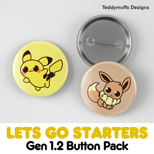 Pikachu Button Pin - Teddymuffs Designs