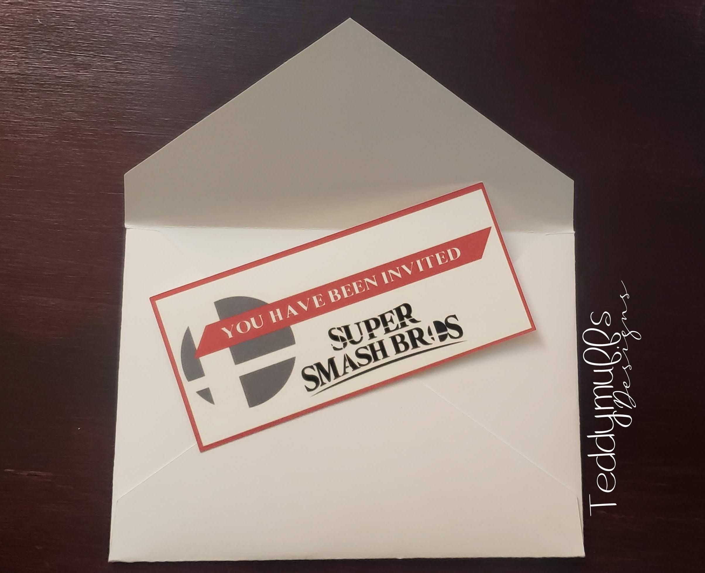 Invitation Envelope -- Super Smash Bros - Teddymuffs Designs
